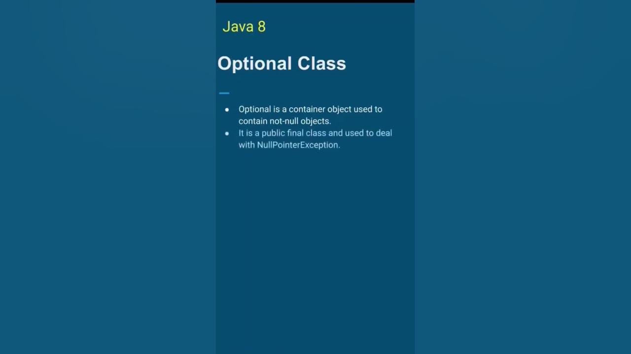 Java Optional Class Java 8 Shorts Javaprogramming Viral Corejava Java Java8 Youtube