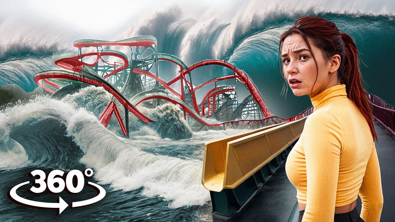 360° Ride Barrel ROLLER COASTER and Escape TSUNAMI FLOOD with ...