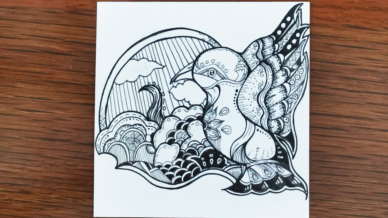 🐦 Super Relaxing Bird Line Drawing ️ Soothing Doodle Art | Stress ...