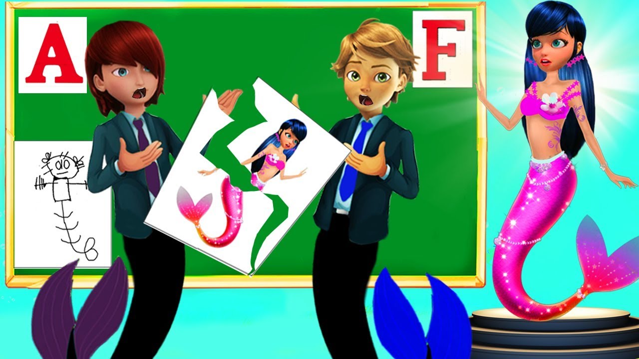 Miraculous Ladybug School stories How to draw Ladybug Mermaid New - YouTube