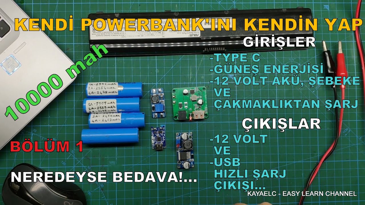 KENDİ POWERBANK'INI KENDİN YAP - 10000 mah ( NEREDEYSE BEDAVA ) - YouTube
