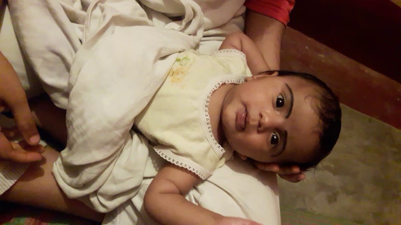 Cute baby hasini crying - YouTube