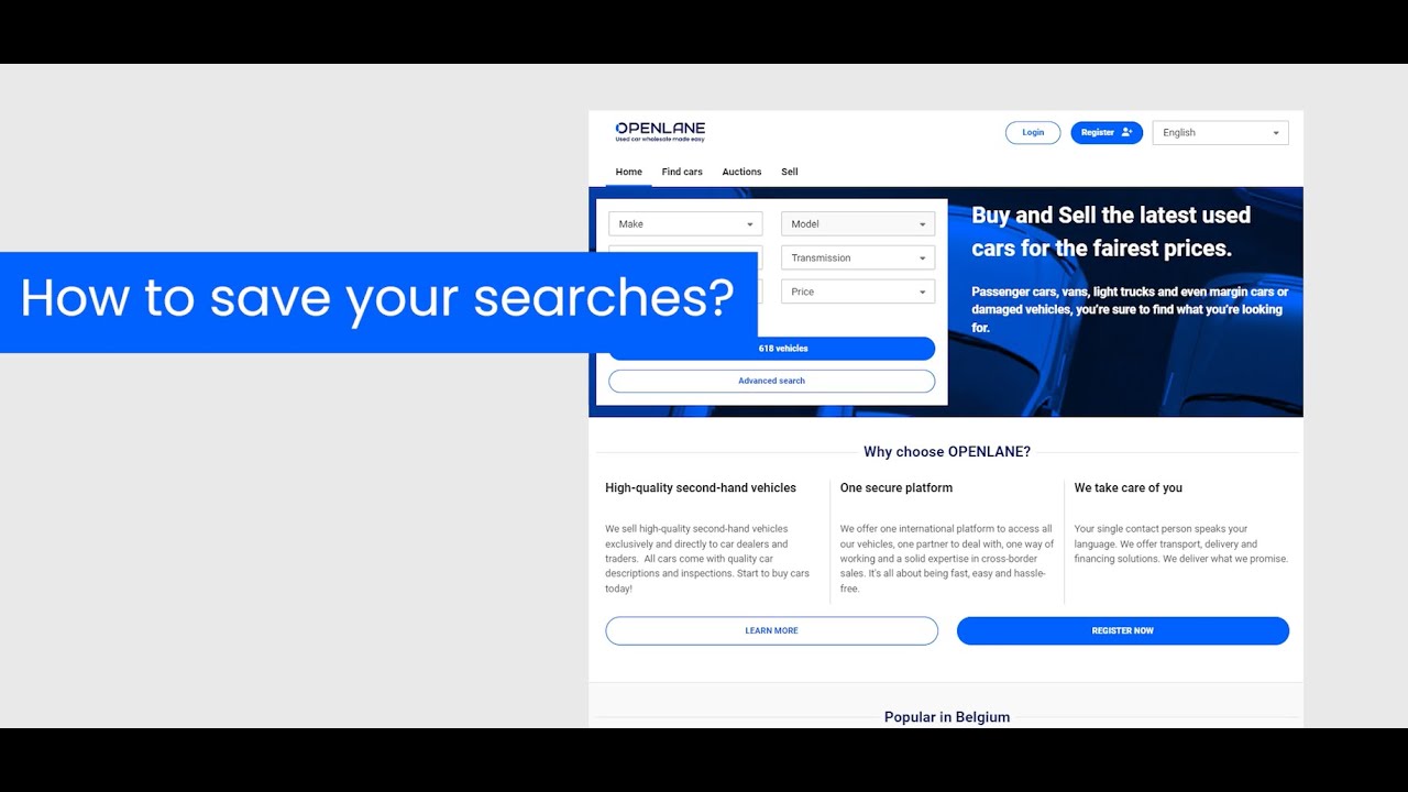 How to save your car searches | OPENLANE car auctions - YouTube