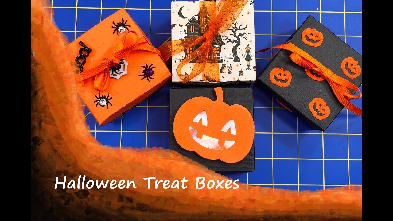 Halloween Treat Box Tutorial with hidden ribbon feature - YouTube