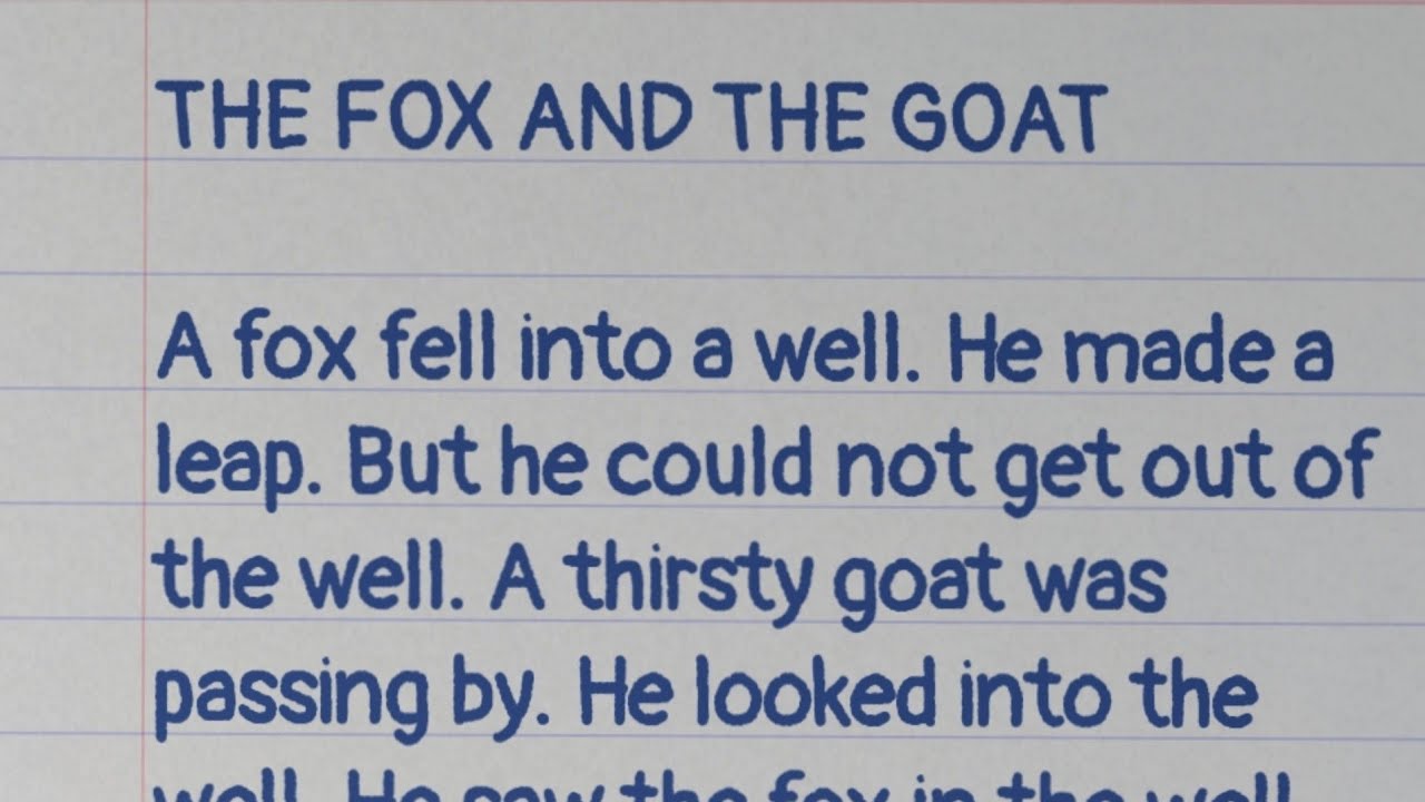 The Fox and the Goat English Story Writing. Story Writing Format ...