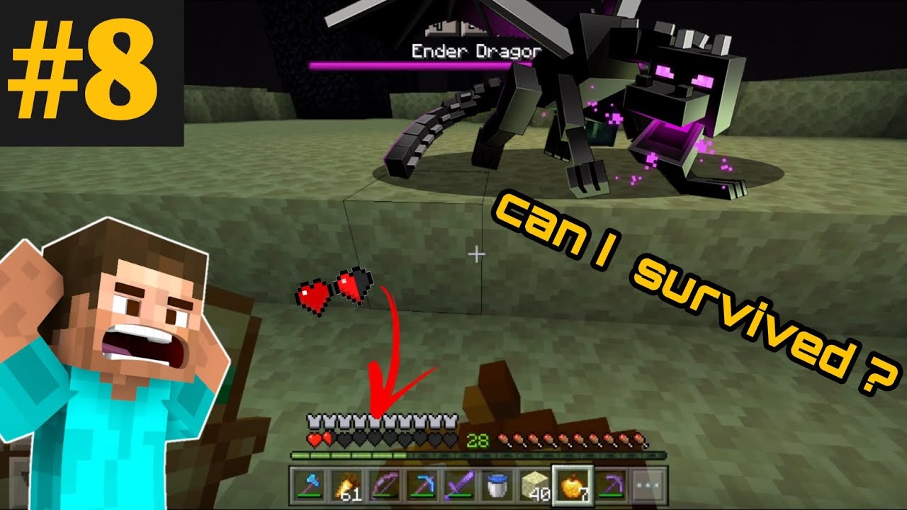 EP 8 : Can I Kill Ender Dragon With 1 Heart || Minecraft Survival Series || - YouTube