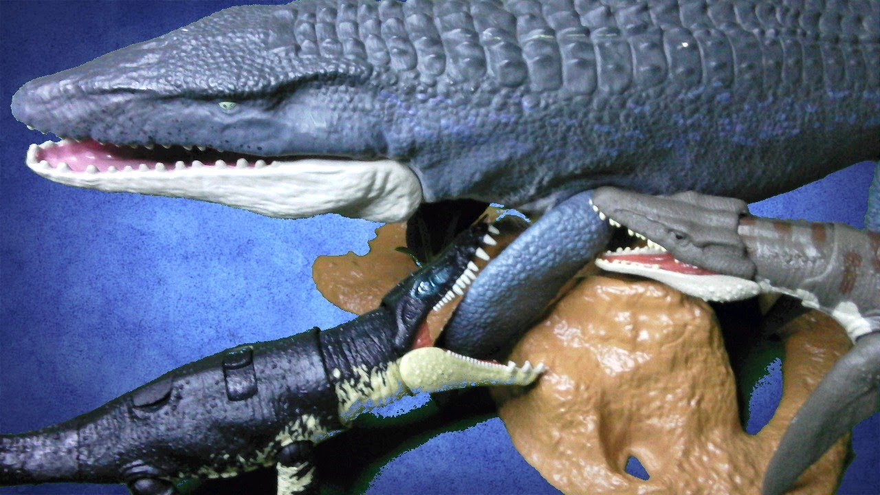 Jurassic World Toys Kronosaurus and Liopleurodon vs Mosasaurus battle ...
