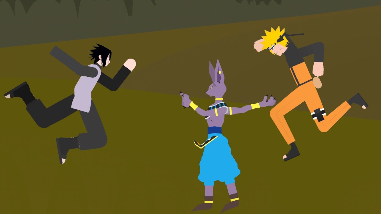 Beerus vs Naruto and Sasuke ( DBS+Naruto ) Stick nodes fight - YouTube
