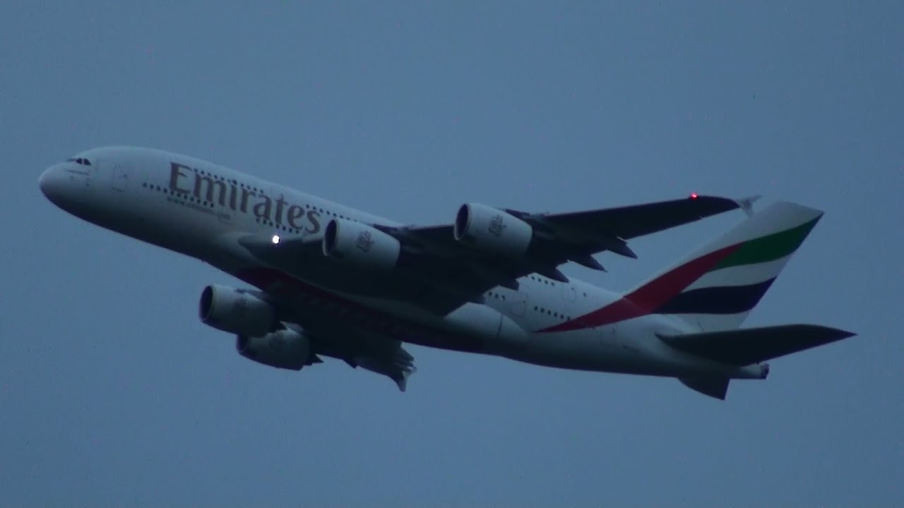 Emirates Airbus A380 Sunset Takeoff at Berlin Schönefeld Airport HD ...