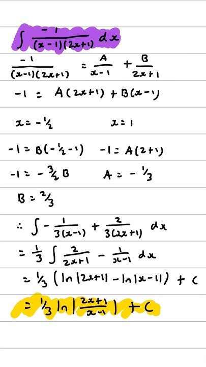 Integration Using Partial Fractions 2 #integrals #maths #calculus - YouTube