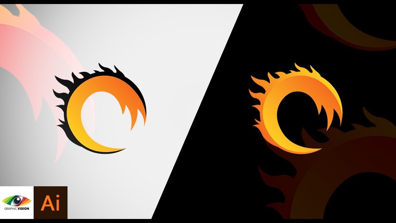 Adobe Illustrator How to Make Fire Alphabet O Logo Design - YouTube