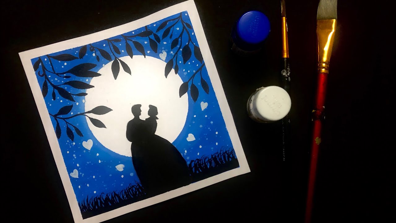 Romantic Poster Colour Painting for Beginners | Easy Poster Colour ...