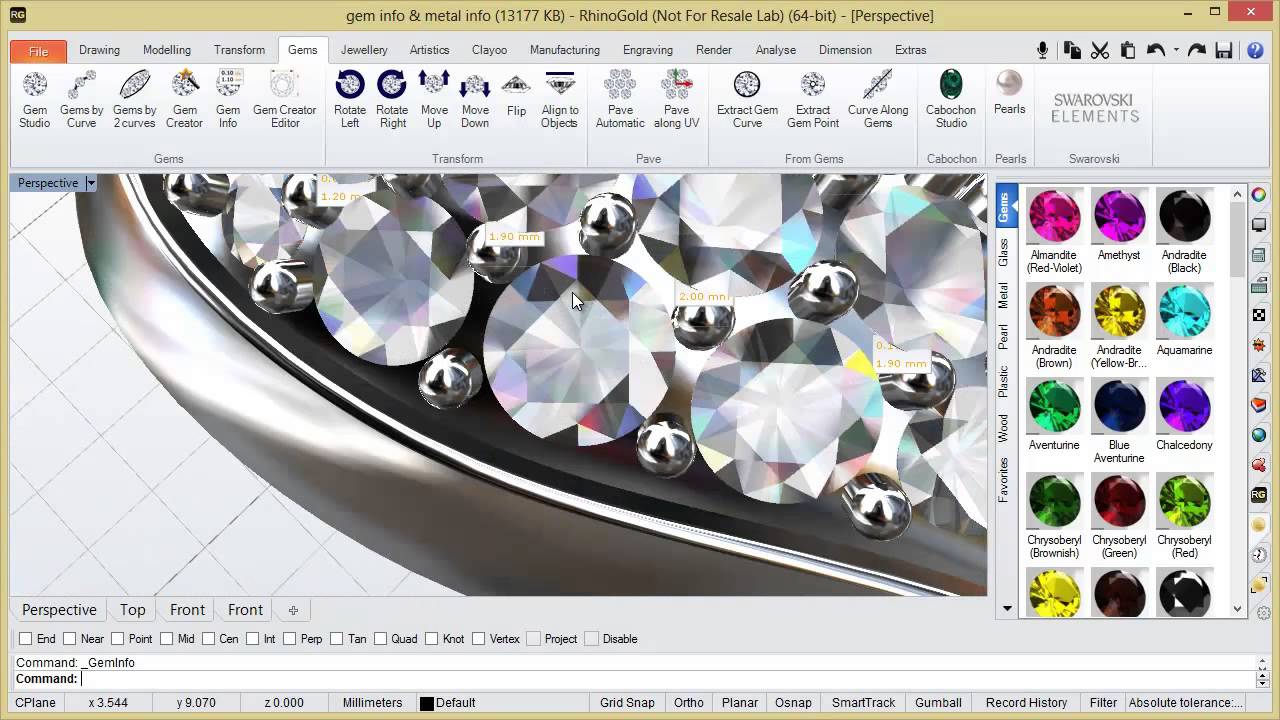 RhinoGold 4.0 - Gem Info and Metal Info - YouTube