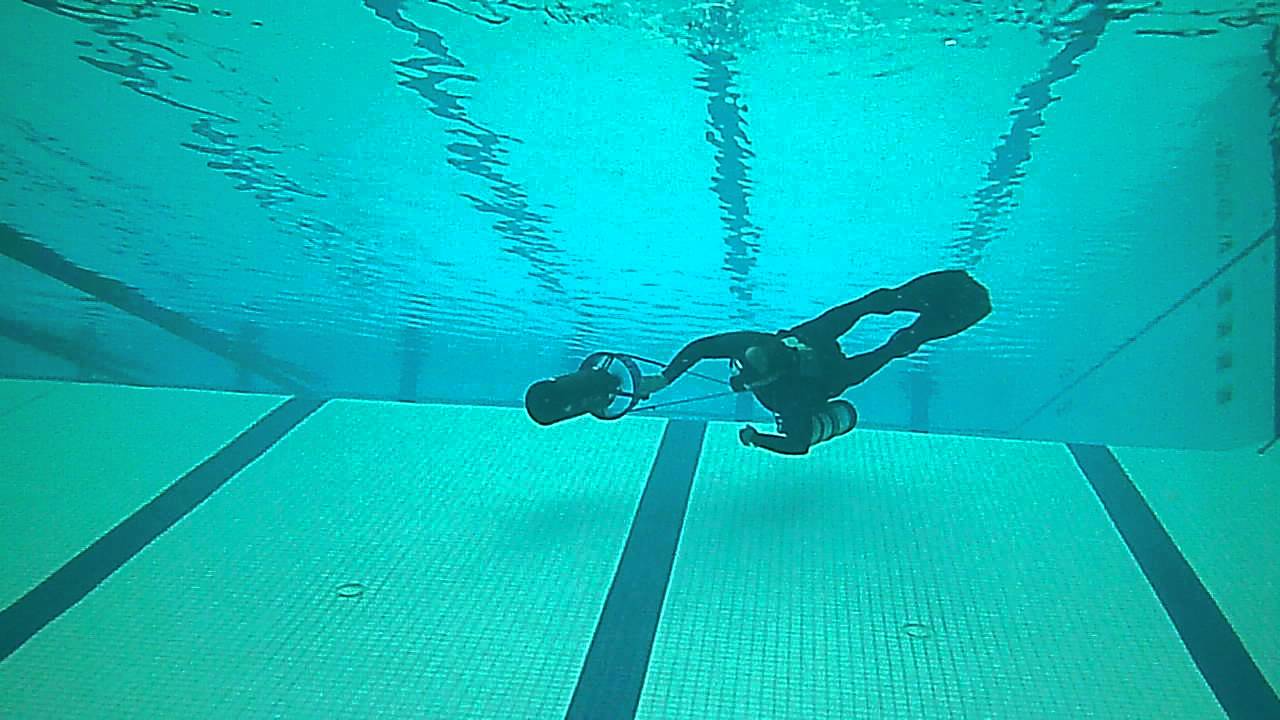 Jeff using a scooter at Spruce Grove Pool - YouTube