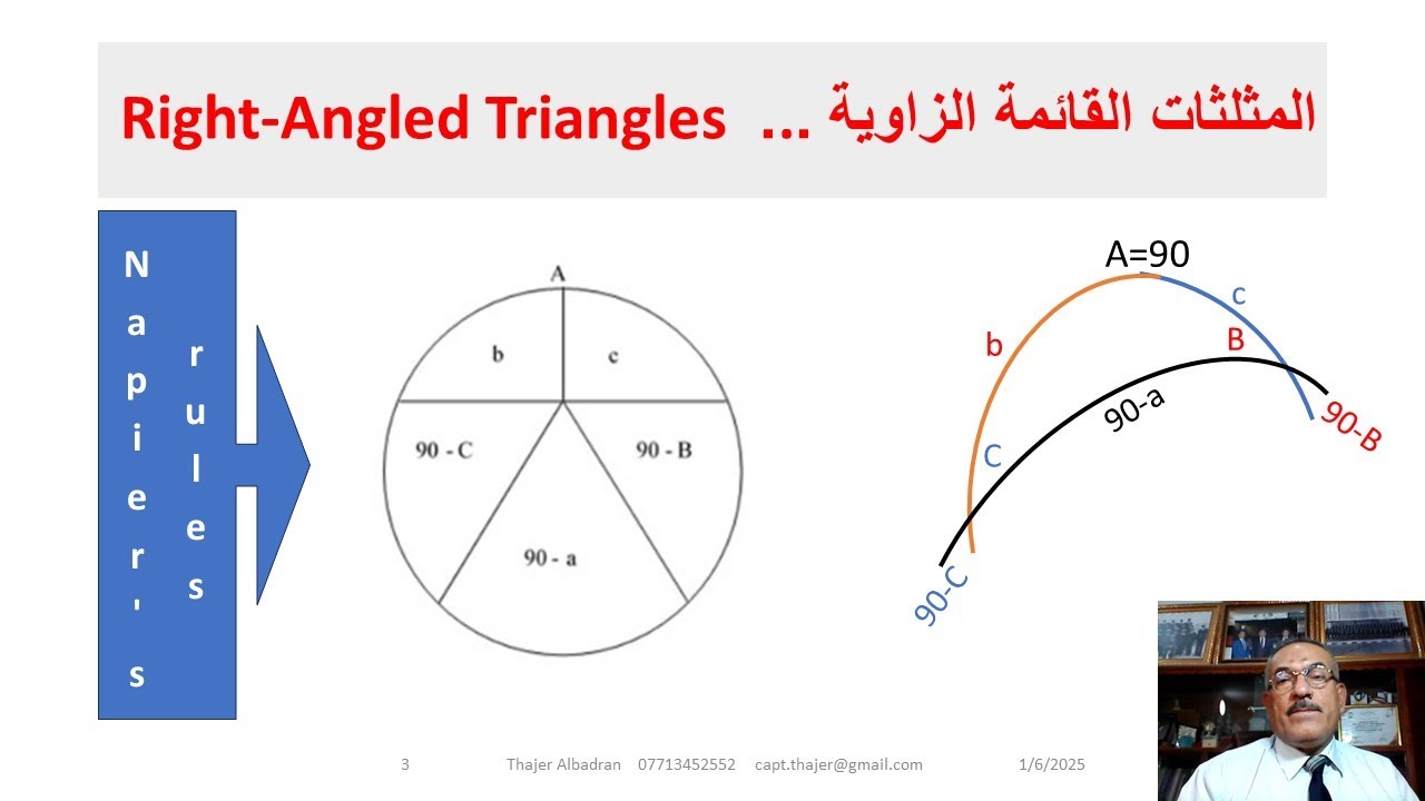 Spherical Triangle/ Right Angled & Right Side Formula/ حسابات ملاحية ...