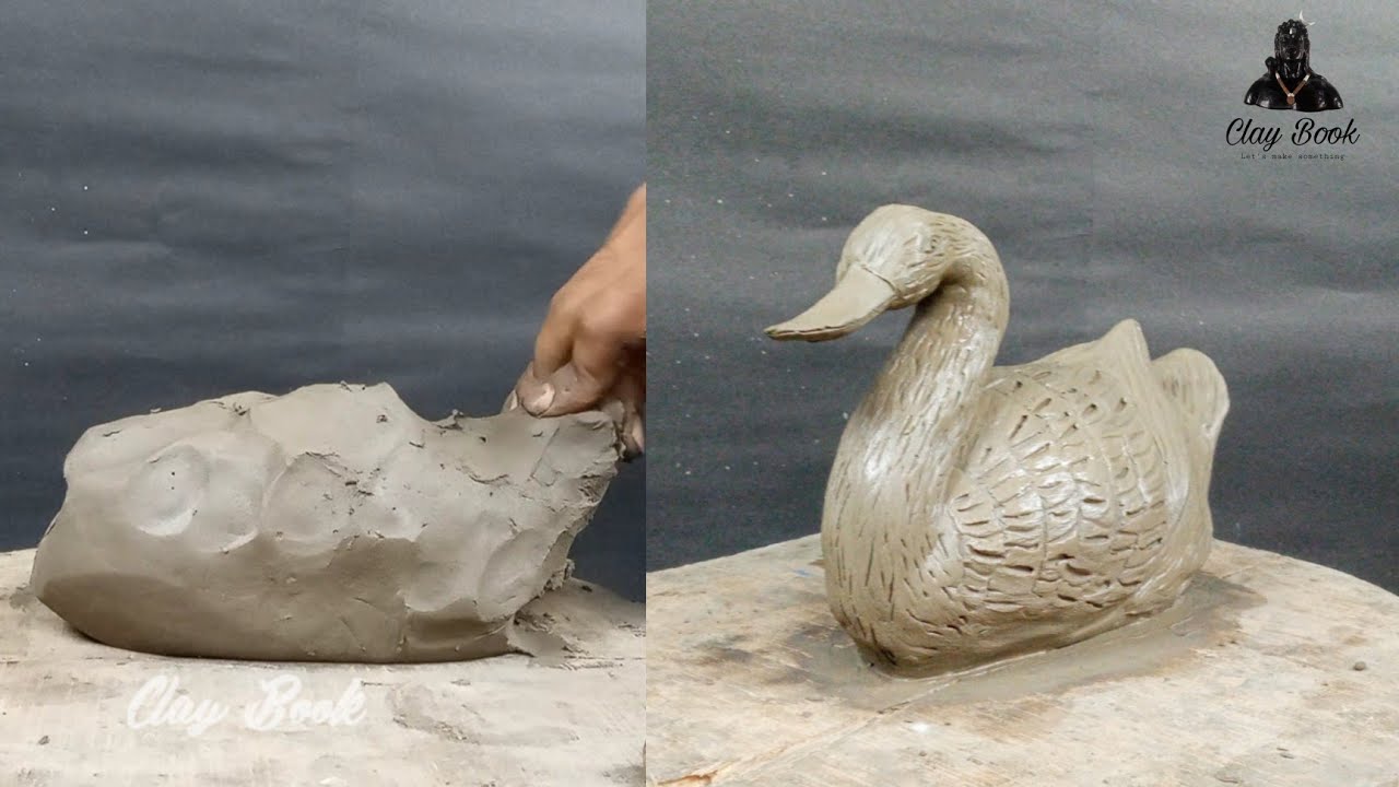how to make a duck with clay (step by step ) | clay duck | duck - YouTube