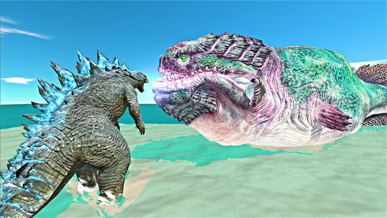 Battle of the Giant Monsters - Godzilla 2014 vs Mutant Giant Piranha ...
