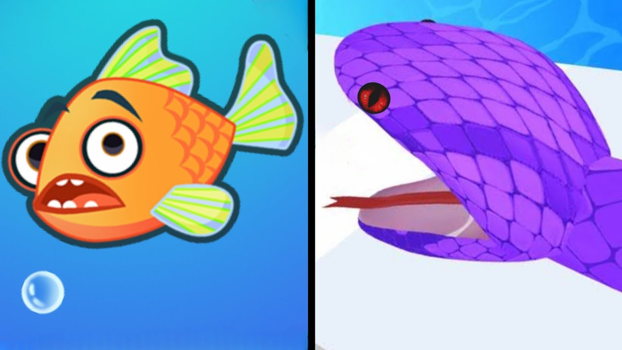 Save The Fish Vs Snake Run Race 🐠🐍🪱🦇 Max All Levels Android iOS ...