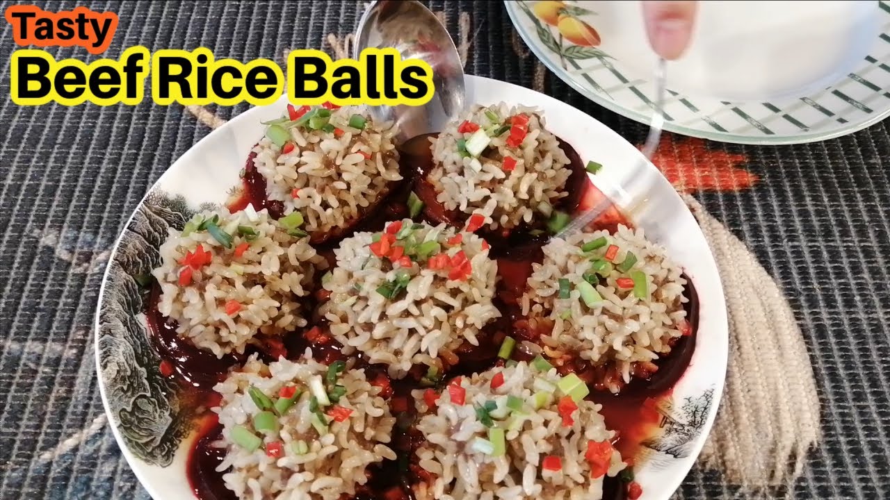 An Amazing Ground Beef Recipe | Tasty Beef Rice Balls in 2021 | 牛肉饭团 ...