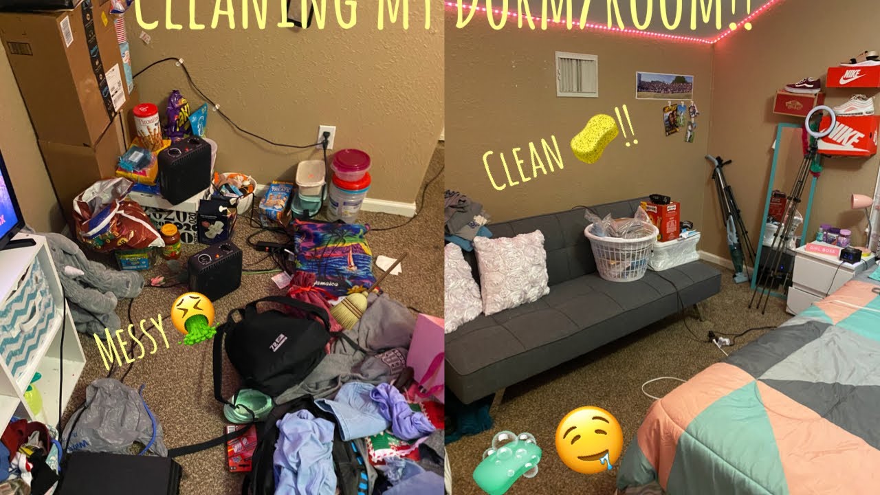 Cleaning My Dorm/Room!! - YouTube