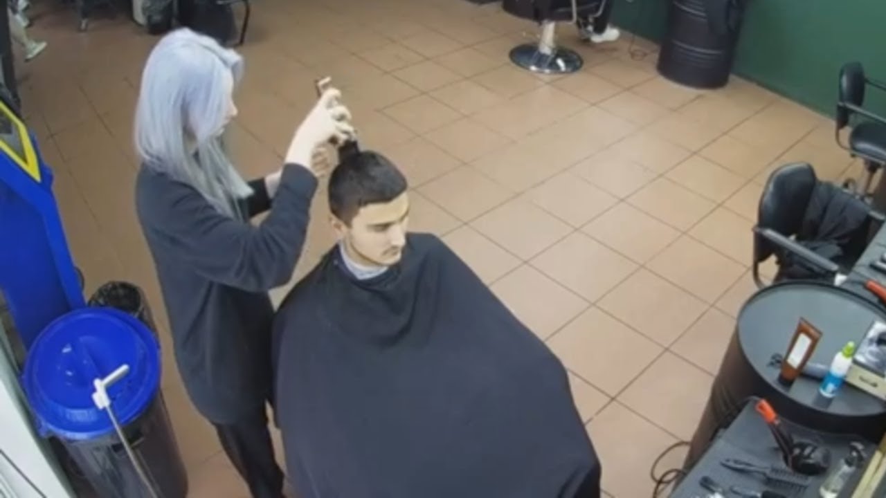 WEBCAM: ️ Ice Queen Barberette Gives a Fresh Buzzcut Fade ️ #barberette ...