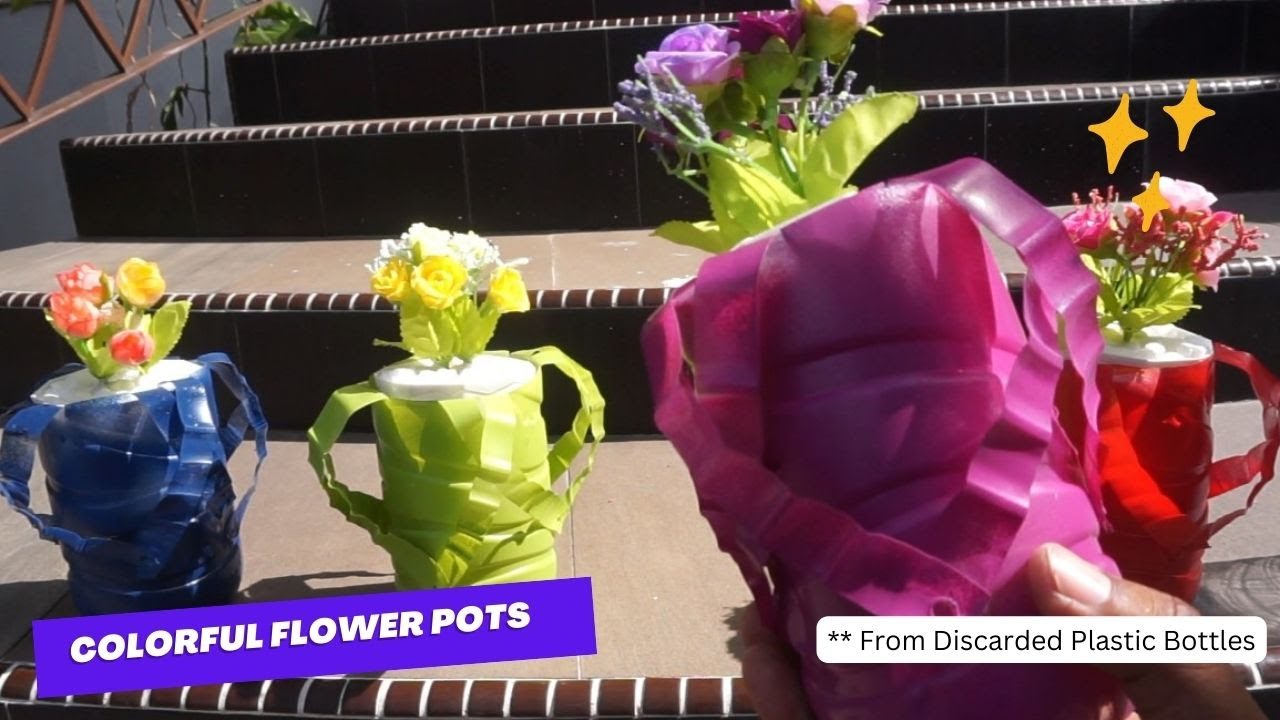 Plastic Bottles Recycle To Make Flower Pots For Garden - Creative ...