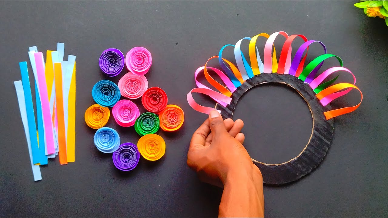 Wast Paper Flower Wall hanging | Beautiful Wall hanging | Amazing Craft ...