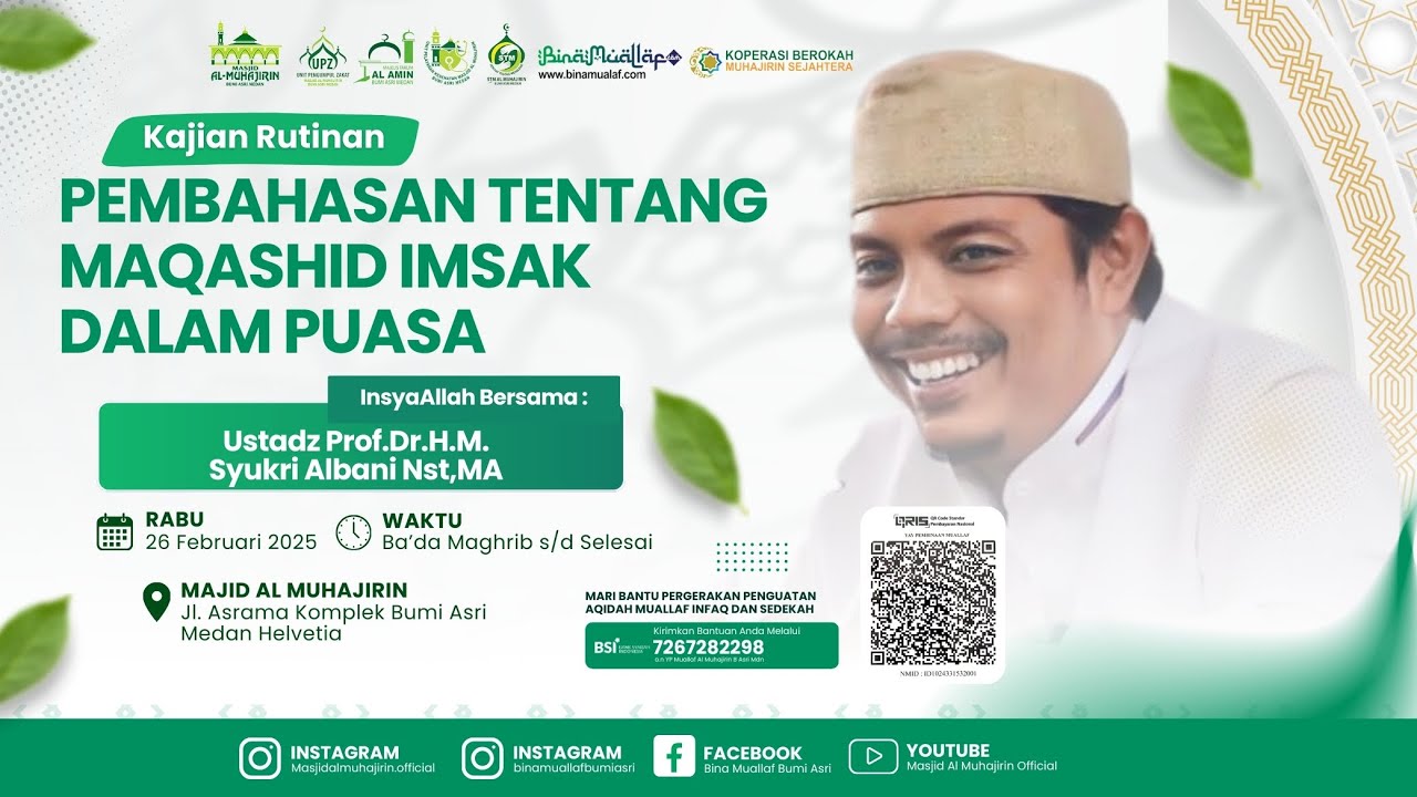 [LIVE] MAQASHID IMSAK DALAM PUASA -Kajian Tasawuf | Ustadz Prof.Dr.H.M ...