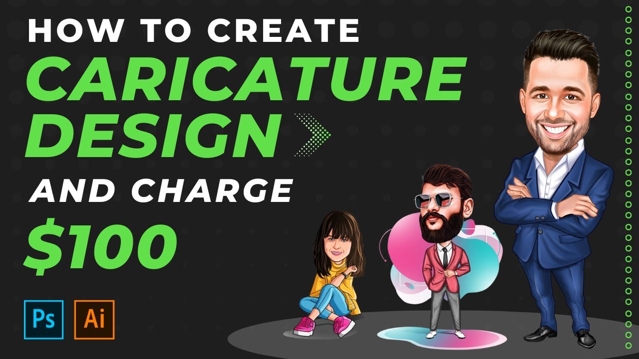 How to design Caricature Human Vector Portrait Illustration in Adobe ...