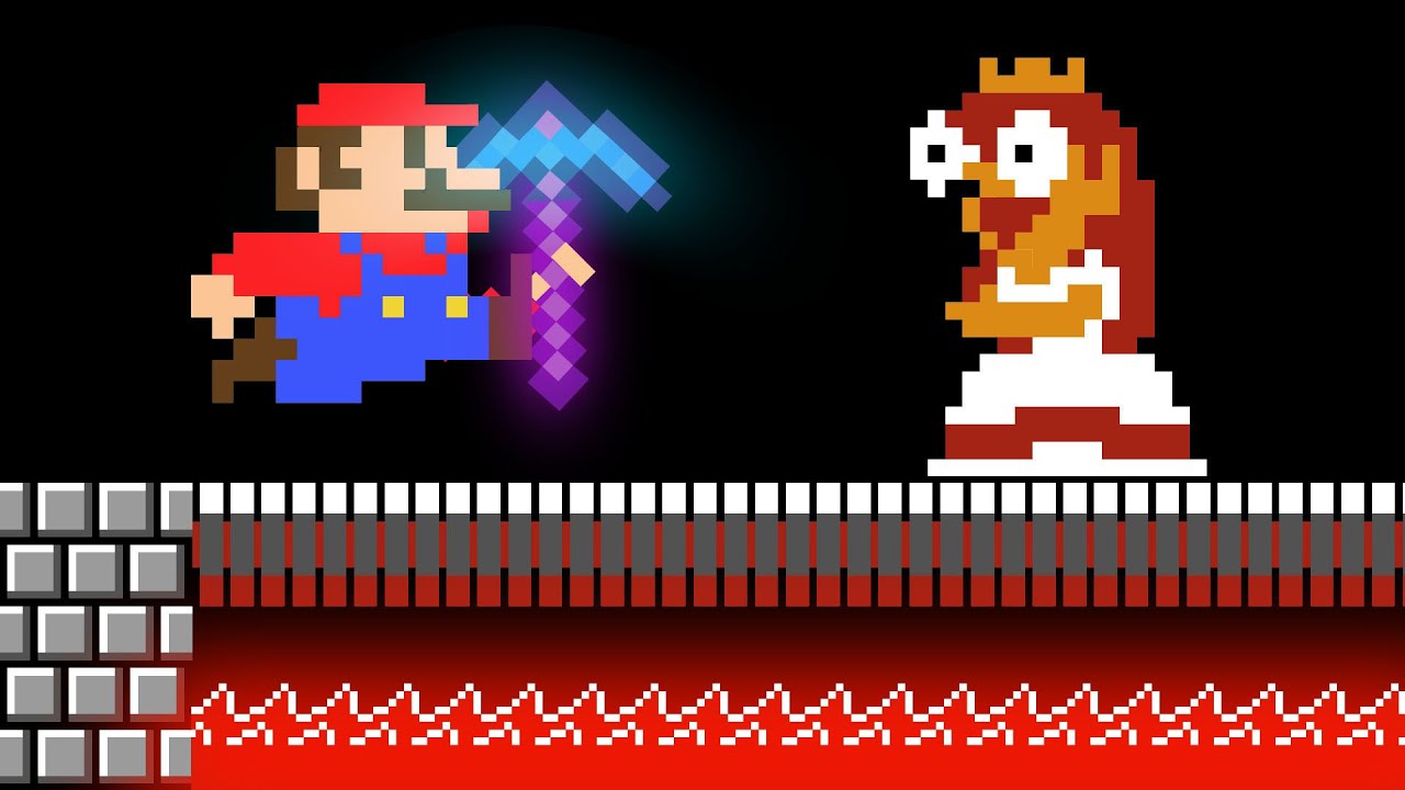 MARIO got a pickaxe from Minecraft - YouTube