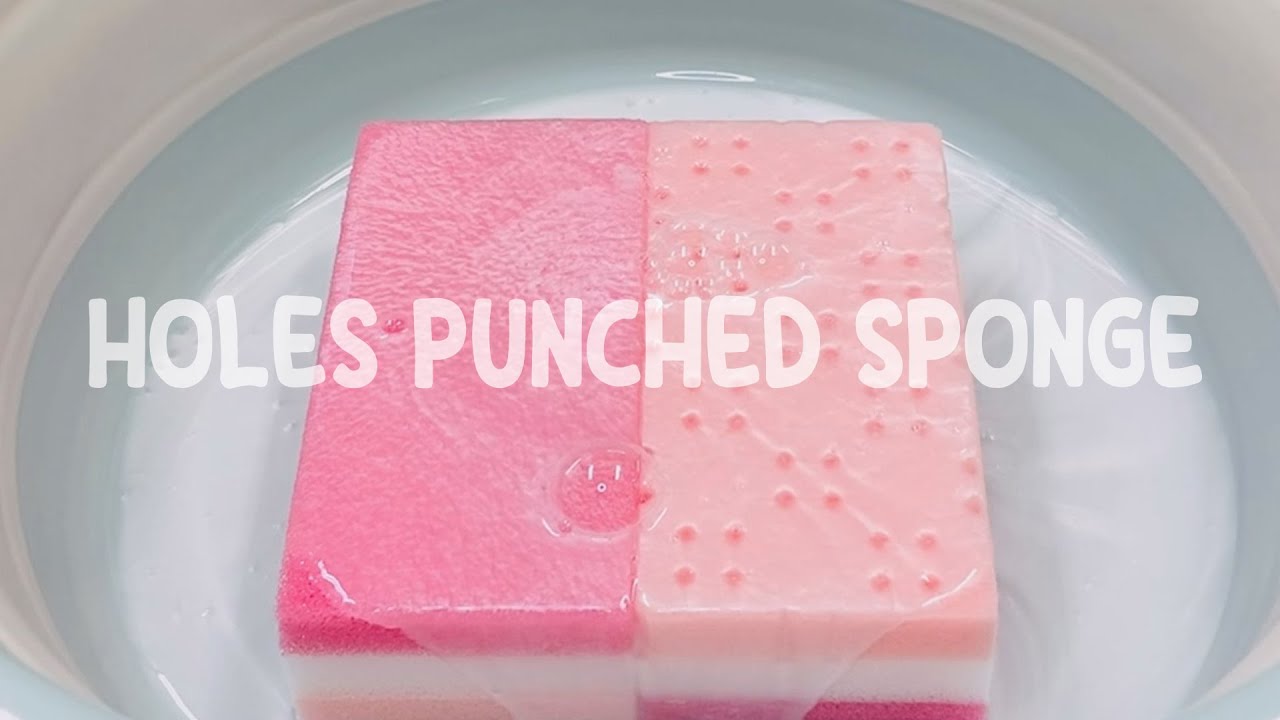 ASMR Sponge Squeeze 122.Holes Punched Sponge - YouTube