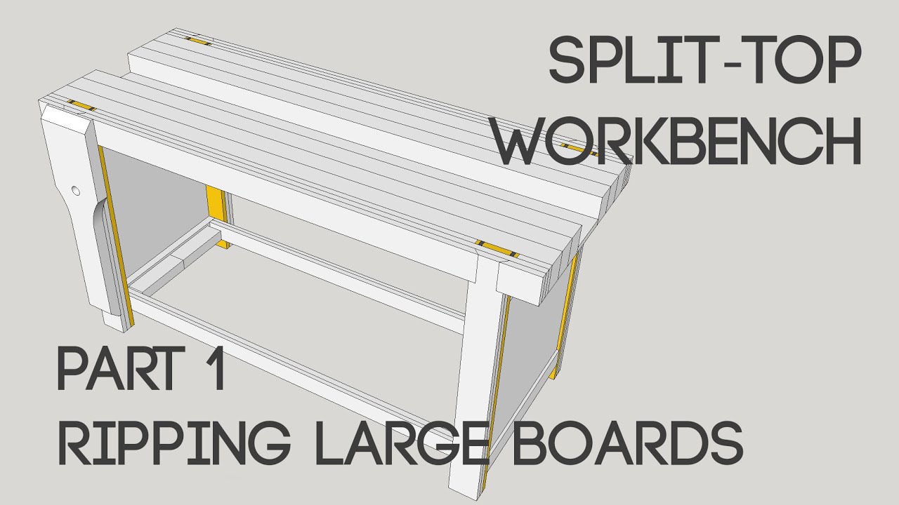 005 Split Top Workbench Part 1 - Ripping Large Boards to Size - YouTube