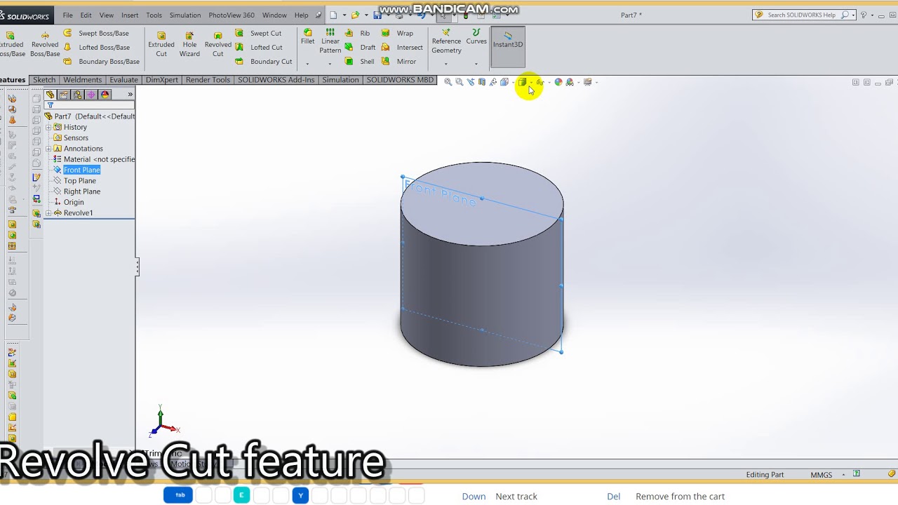 How to Revolved Cut feature in solidworks #7 - YouTube