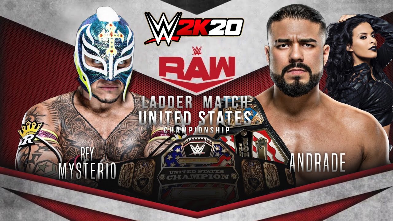 ANDRADE VS REY MYSTERIO US CHAMPIONSHIP LADDER MATCH|WWE 2K20| - YouTube