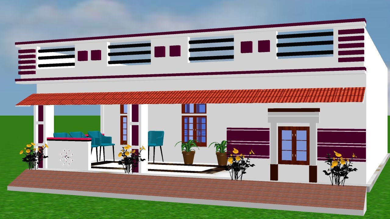 3 bedroom village house design , east facing home design in village ...
