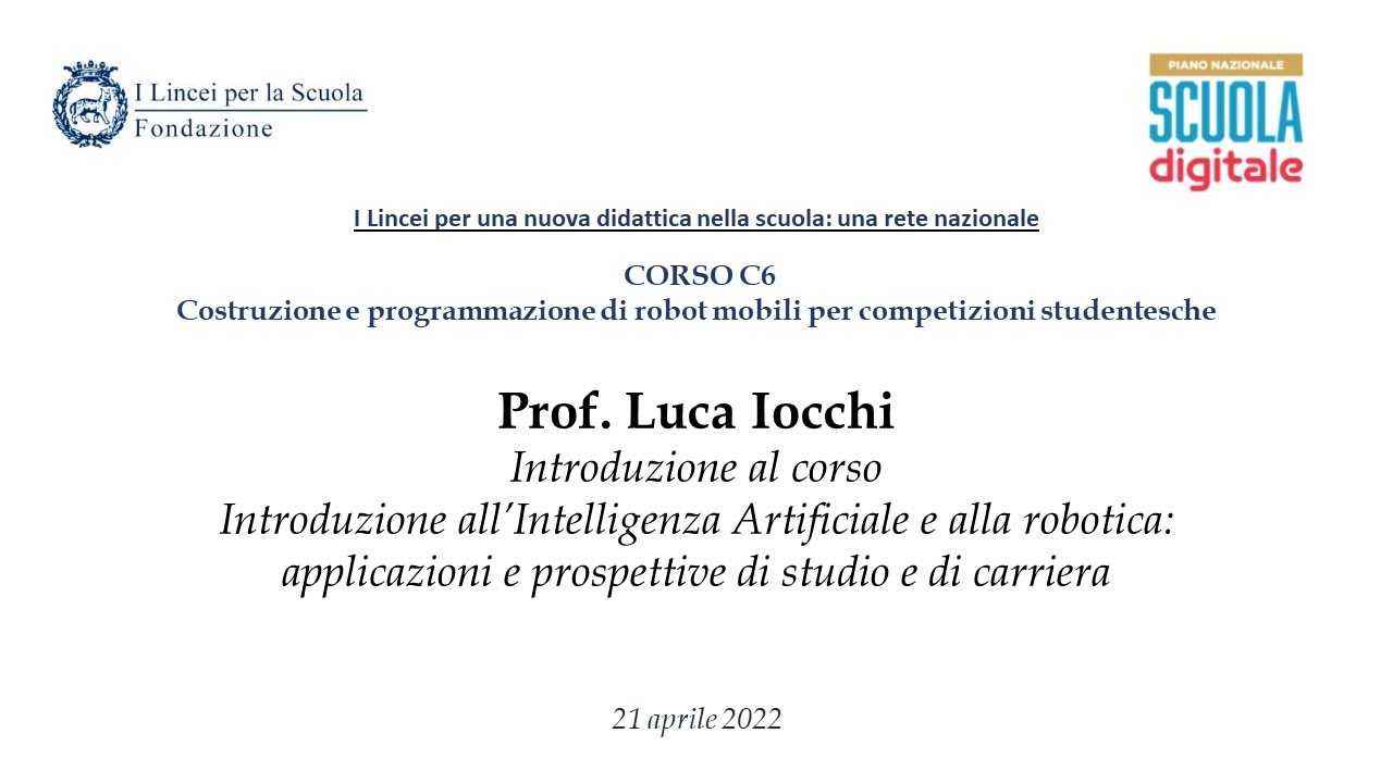 Percorsi Digitali - PNSD - Corso C6 - Prof. Luca Iocchi 21/04/2022 - YouTube