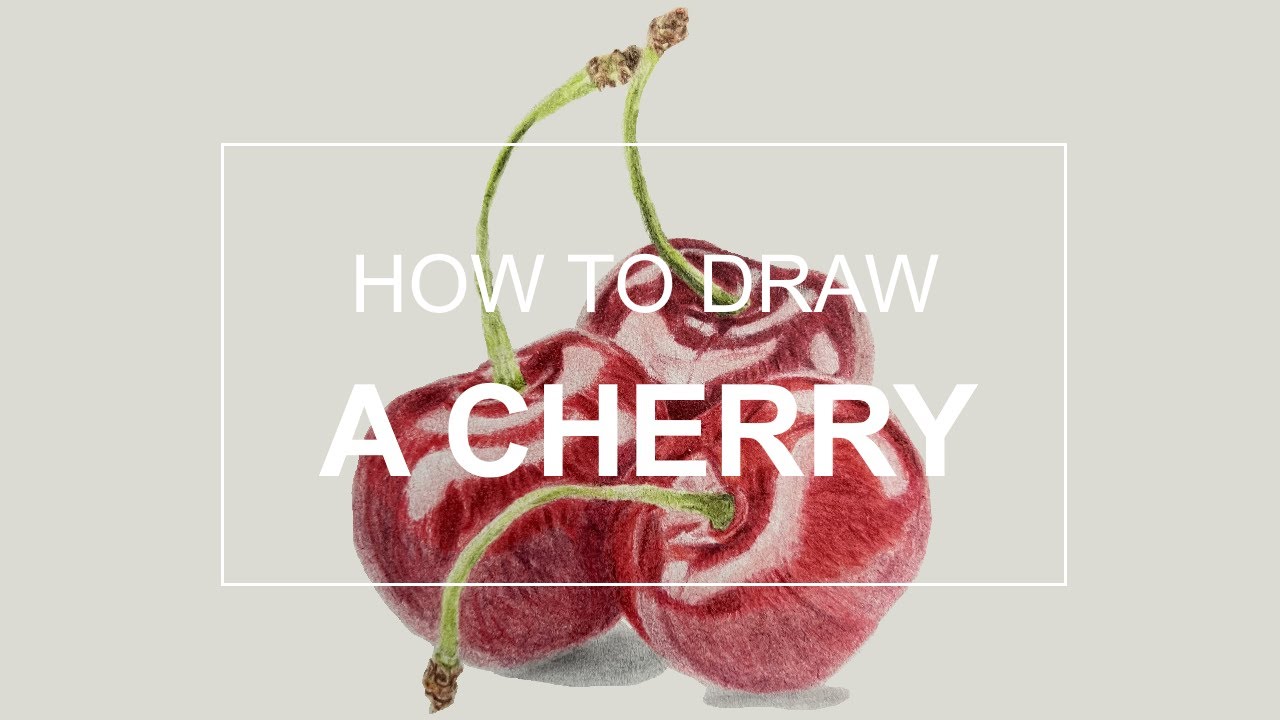 How to draw a Cherry! | Realistic Cherry Drawing Timelapse (speed ...