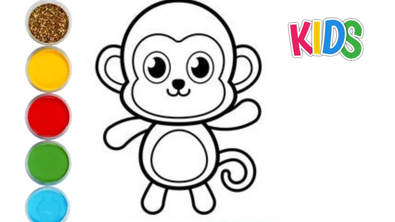 How to draw a monkey/ let's draw simple monkey/simple monkey drawing ...