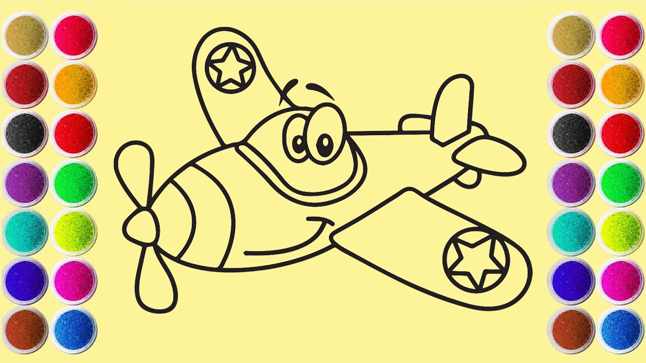 Sand painting drawing cute airplane - YouTube