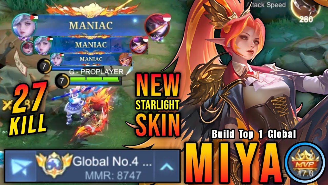 27 Kills + 3x MANIAC!! Nightowl Huntress Miya New STARLIGHT Skin ...