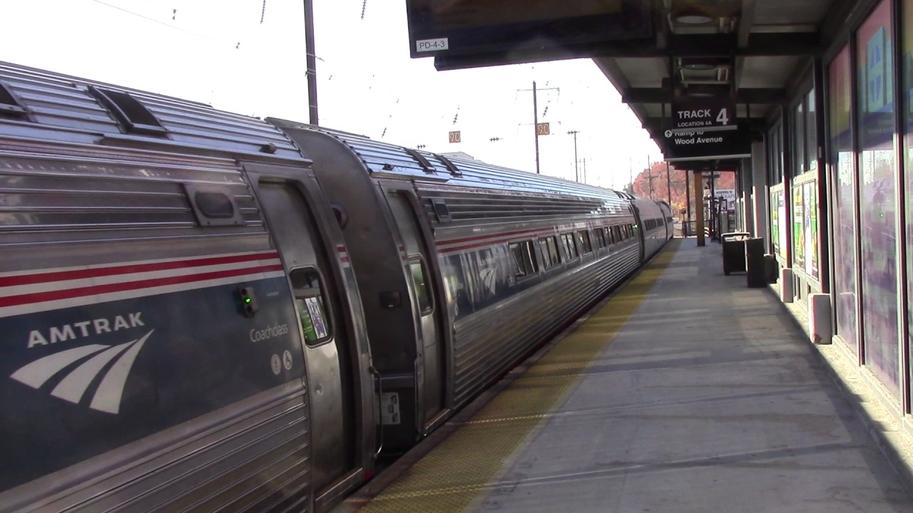 11/18/16 Amtrak 141 departing Metropark - YouTube