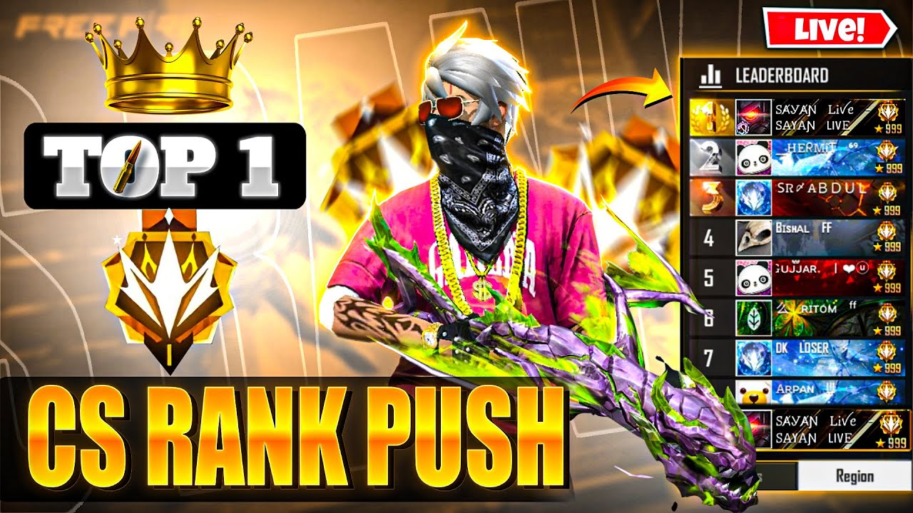 🔴FREE FIRE LIVE CS RANK PUSH🔴 LIVE GUILD TEST 1VS2⭐BY SAYAN LIVE #FREE ...