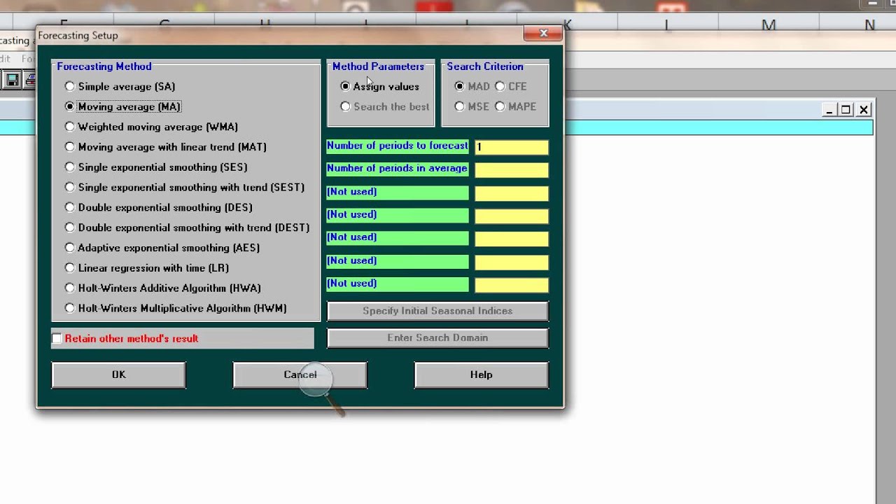 Pronostico Medias Moviles y suavizamiento exponencial con WINQSB - YouTube