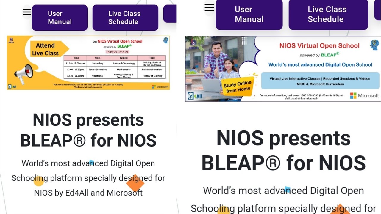 Nios Virtual Open School Nios Virtual Live Class In Mobile Nios Live