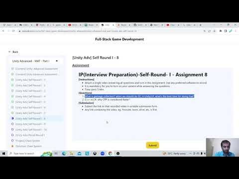 Siddharth Varde - Unity Advance Mat1 Answer8 (Outscal). - YouTube