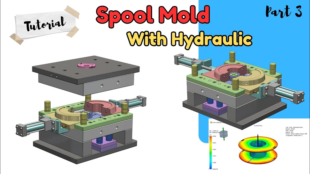 Complete Mold Design in SolidWorks - Spool Mold - YouTube