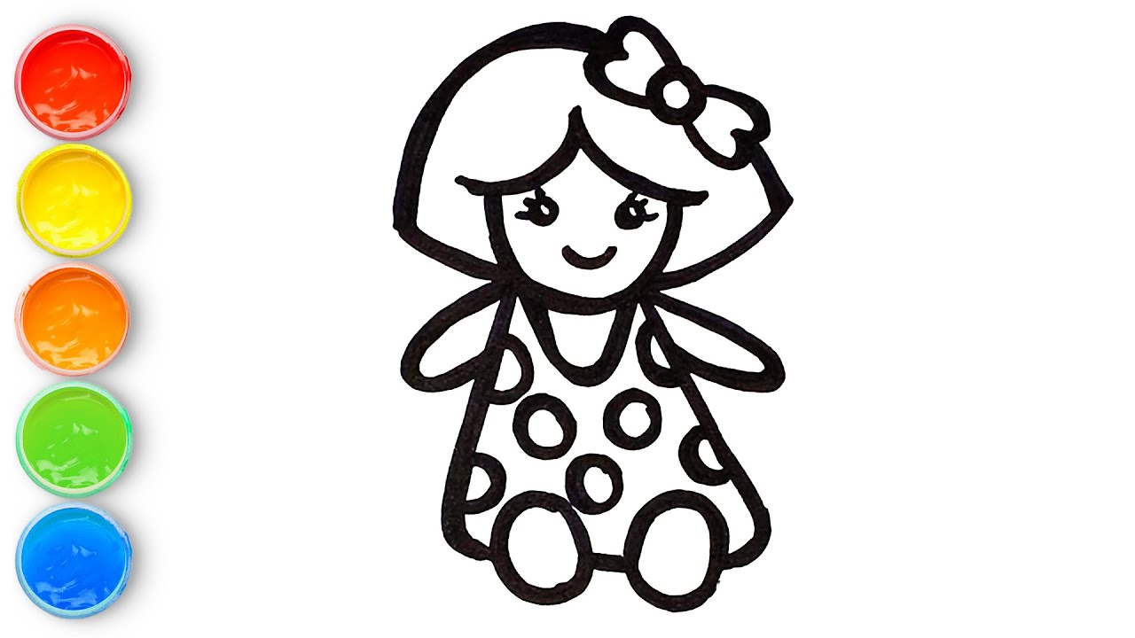 How to Draw Doll | Easy and Fun Drawing, Painting and Coloring for Kids ...
