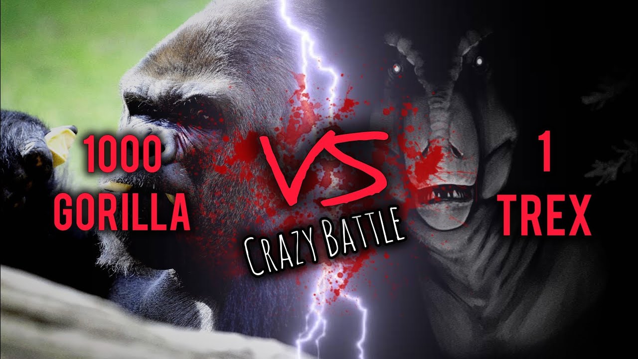 💥 1 T-Rex vs 1000 Gorillas – Who Would Win? | Epic Battle Compilation ...