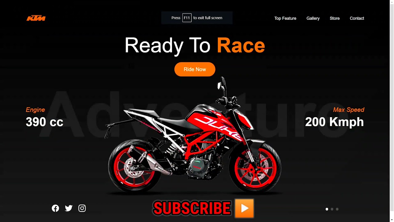 How To Make KTM Bike Responsive Website Short Tutorial | Coming soon ...