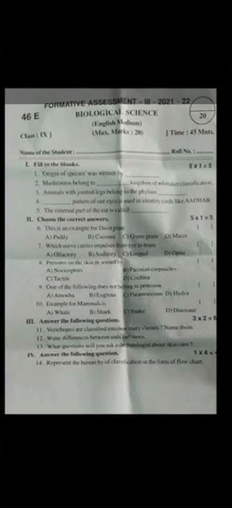 9th class FA 3 real question paper 100% || 9th class fa3 real question paper #9th #9th_class ...